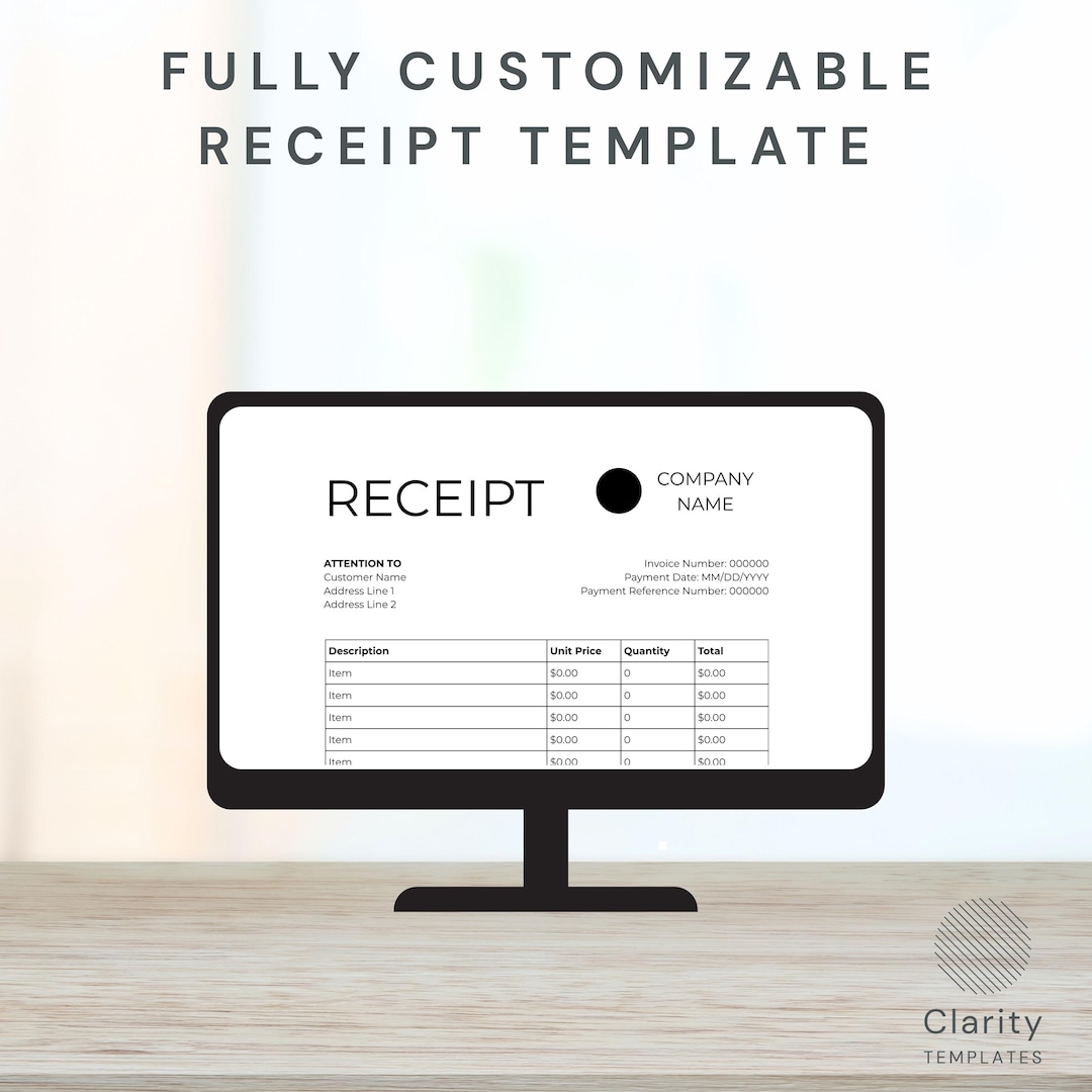 Canva Receipt Template | Printable & Customizable | Simple Business ...