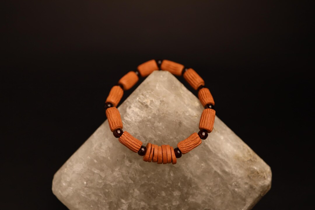 Ceramic Fidget Bracelet | Terracotta & Black Beads Stress Relief Gift ...