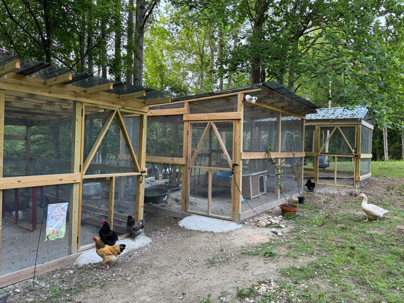 Angled Roof Chicken Run - 15x15 DIY Plans - Etsy