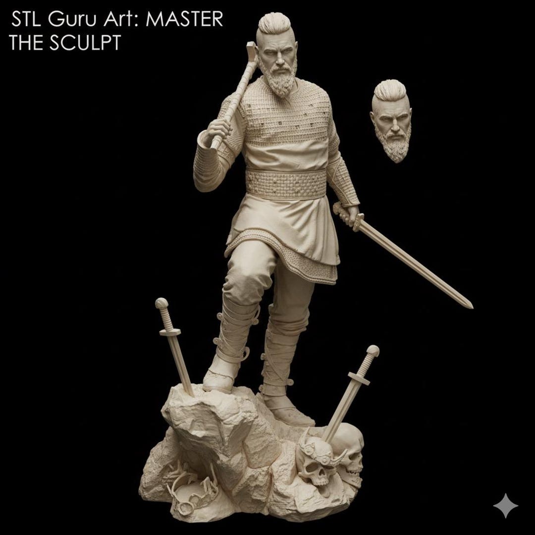 Ragnar Lothbrok STL | Viking Warrior 3D Print Model | Norse Fan Art ...