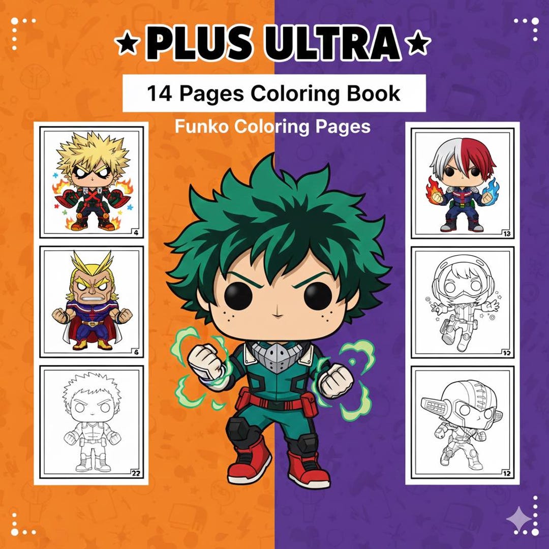 My Hero Academia Funko Style Coloring Book | Coco Wyo Coloring Books ...