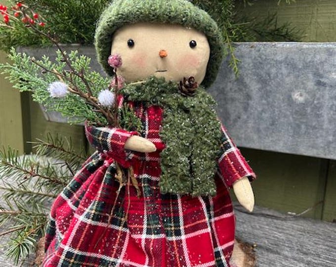 Handmade Primitive Winter Doll - Rustic Christmas Decor - Etsy
