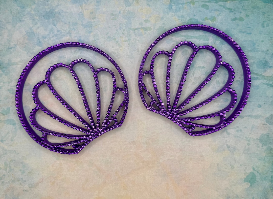 3d Printed Seashell Mickey Ears With Purple Rhinestones V3.3 - Etsy