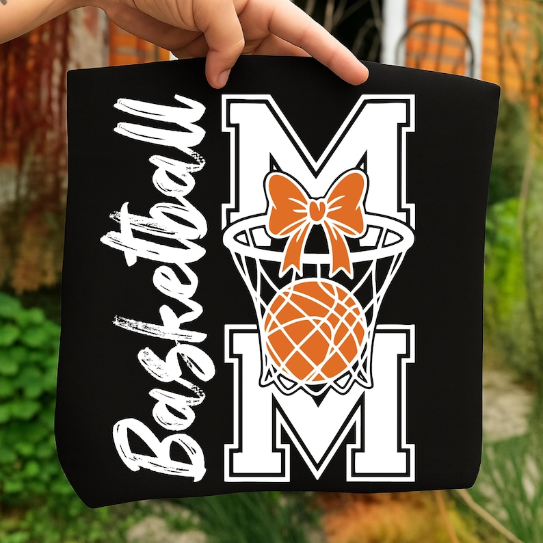 Basketball Mom SVG: Bow Hoop Varsity Shirt Design PNG (digital Download ...