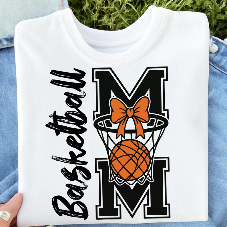 Basketball Mom SVG: Bow Hoop Varsity Shirt Design PNG (digital Download ...