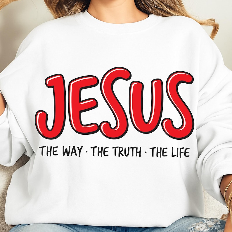 Jesus the Way the Truth the Life PNG, Christian Jersey Design, Bible ...