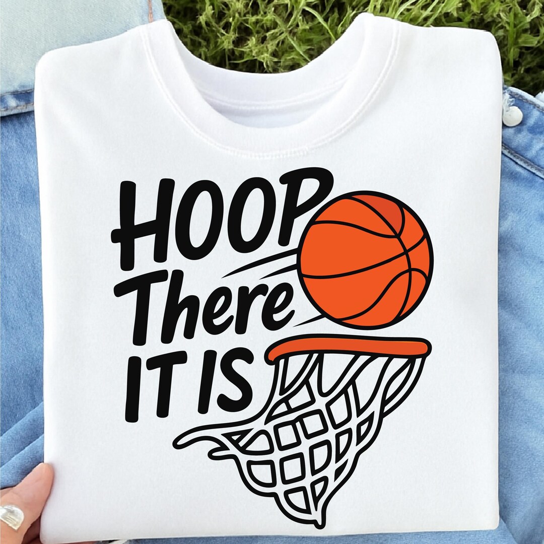 Hoop There It is SVG: Retro Basketball Shirt Design PNG (digital ...