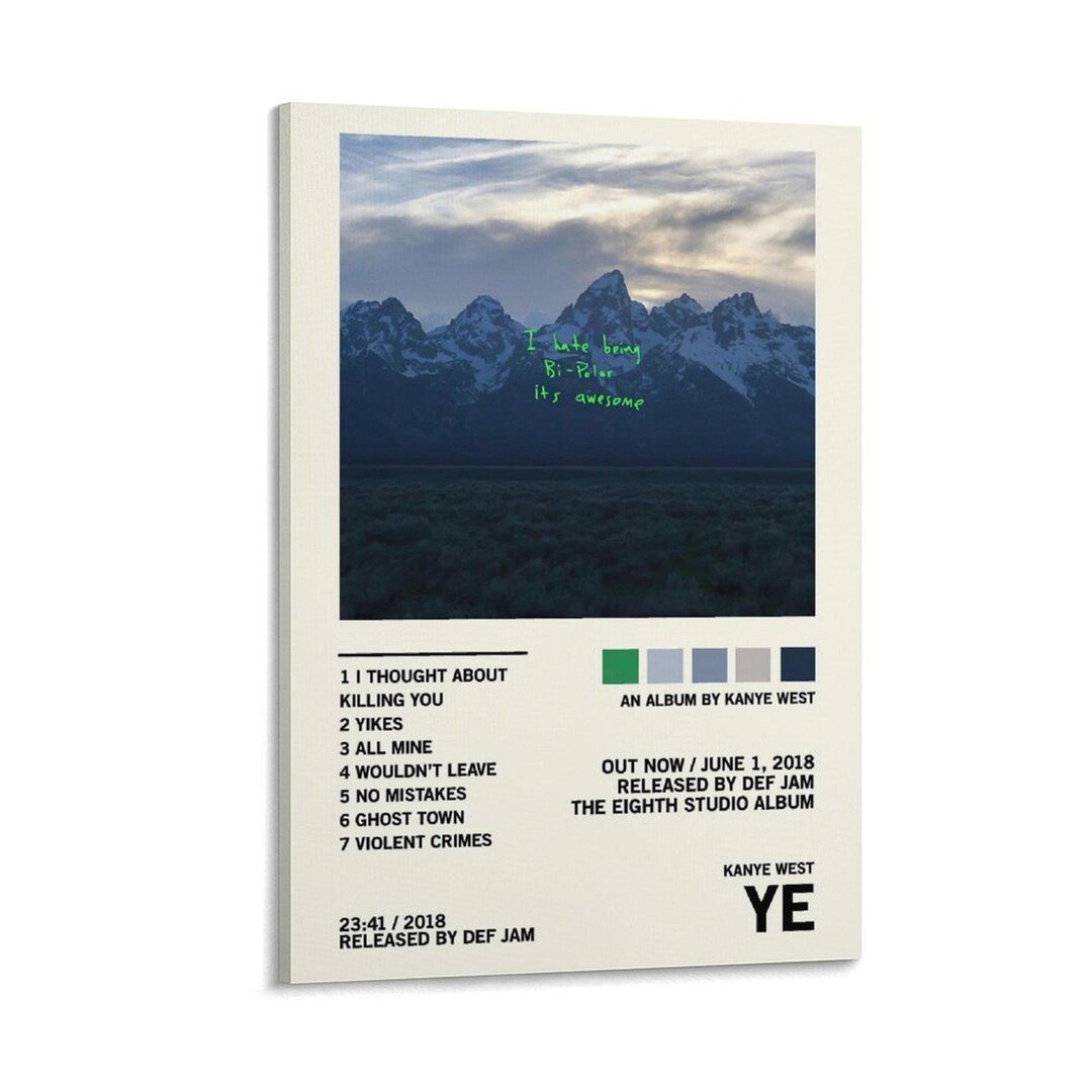 Kanye Music West Ye Art Album Poster Poster Picture Print Living Room ...