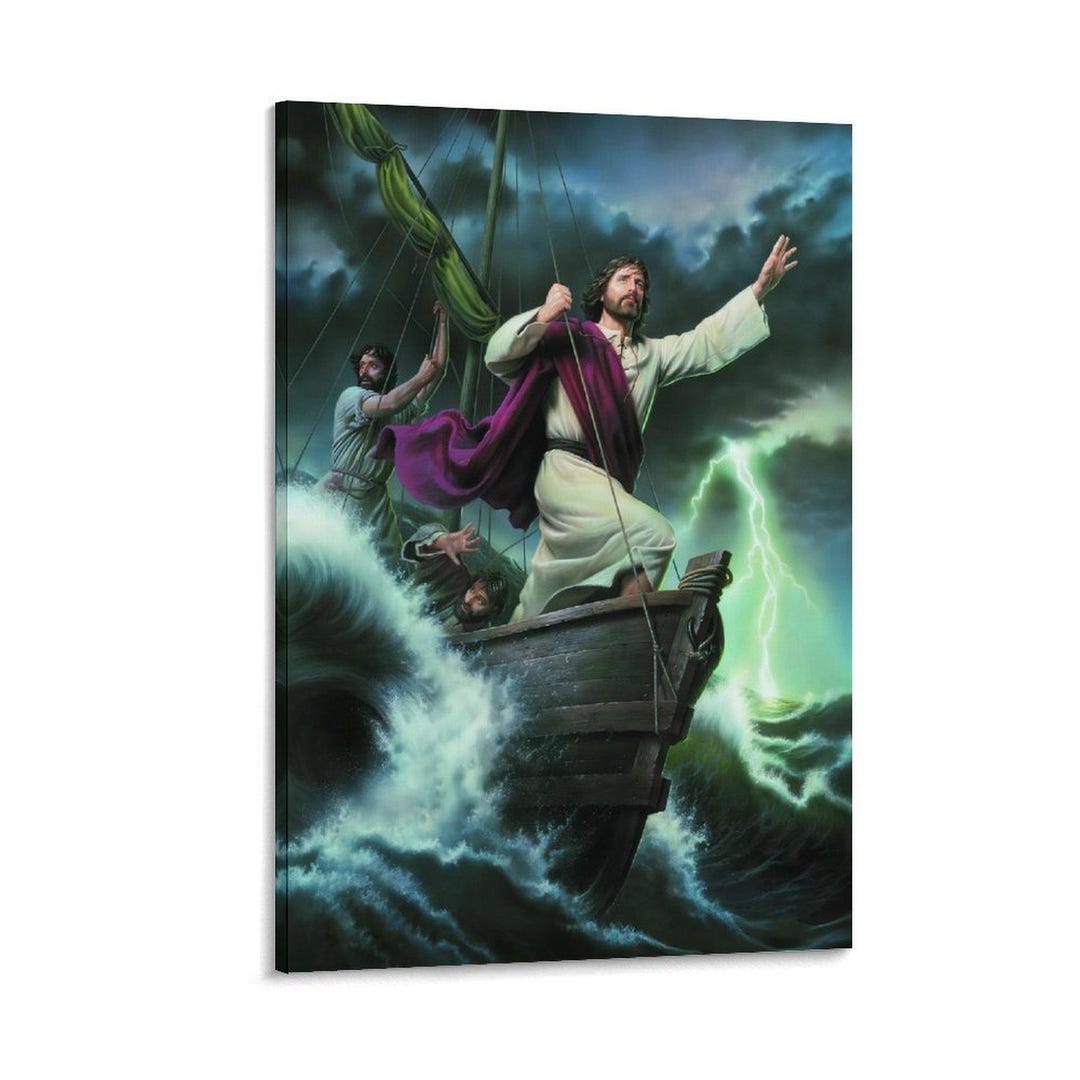 Jesus Calms the Storm Poster Picture Print Living Room Walls Decor Home ...