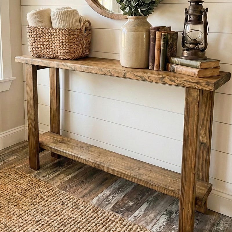 Narrow Wood Hall Table - Etsy