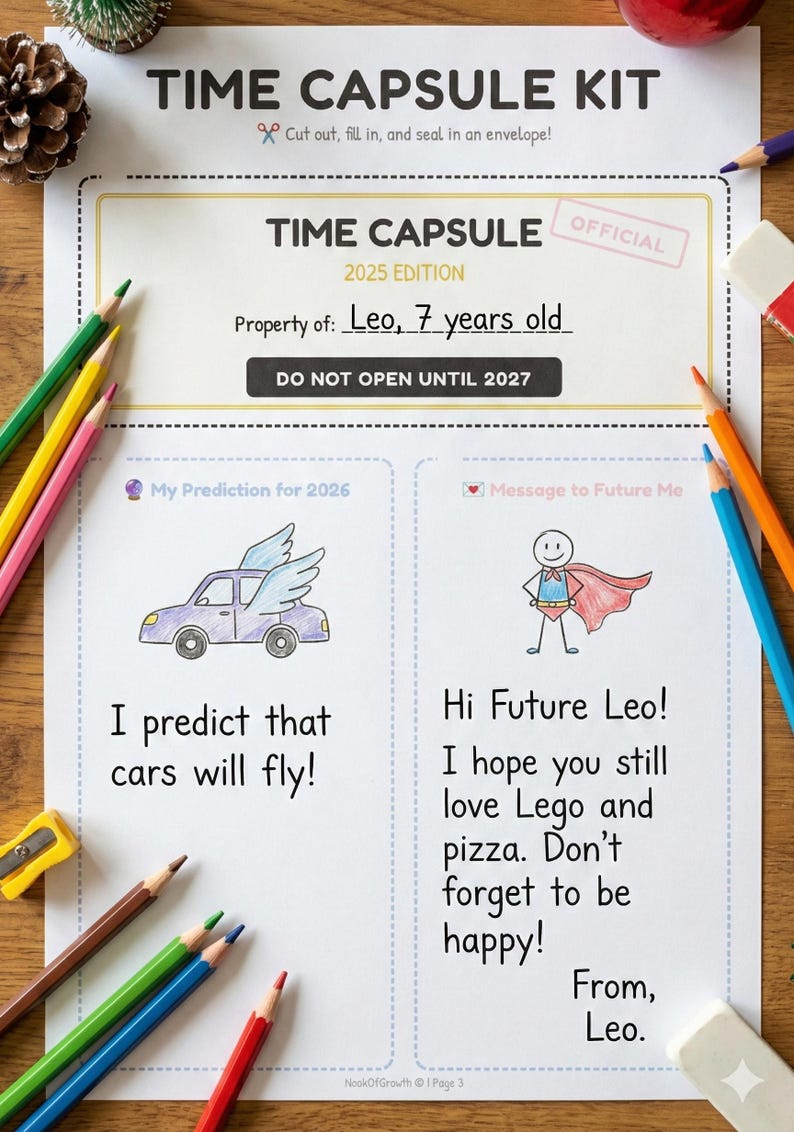 New Year 2026 Interview for Kids, Year in Review 2025 Printable, Time ...