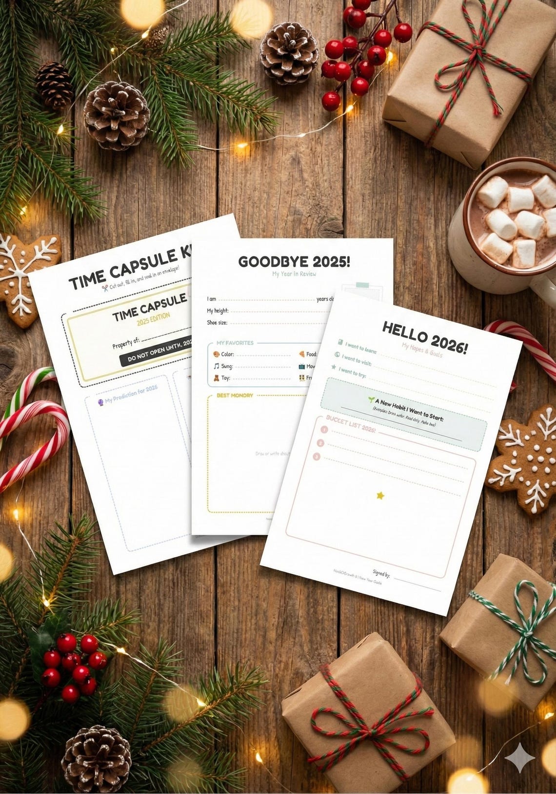 New Year 2026 Interview for Kids, Year in Review 2025 Printable, Time ...