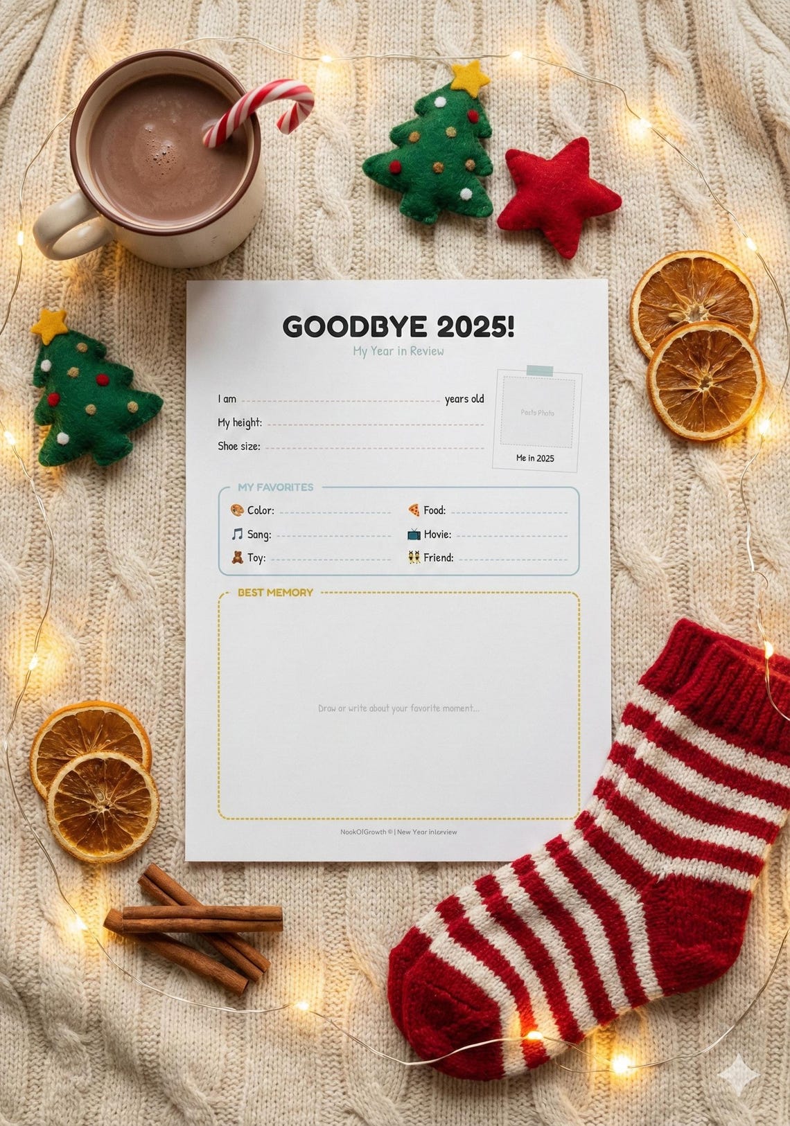 New Year 2026 Interview for Kids, Year in Review 2025 Printable, Time ...
