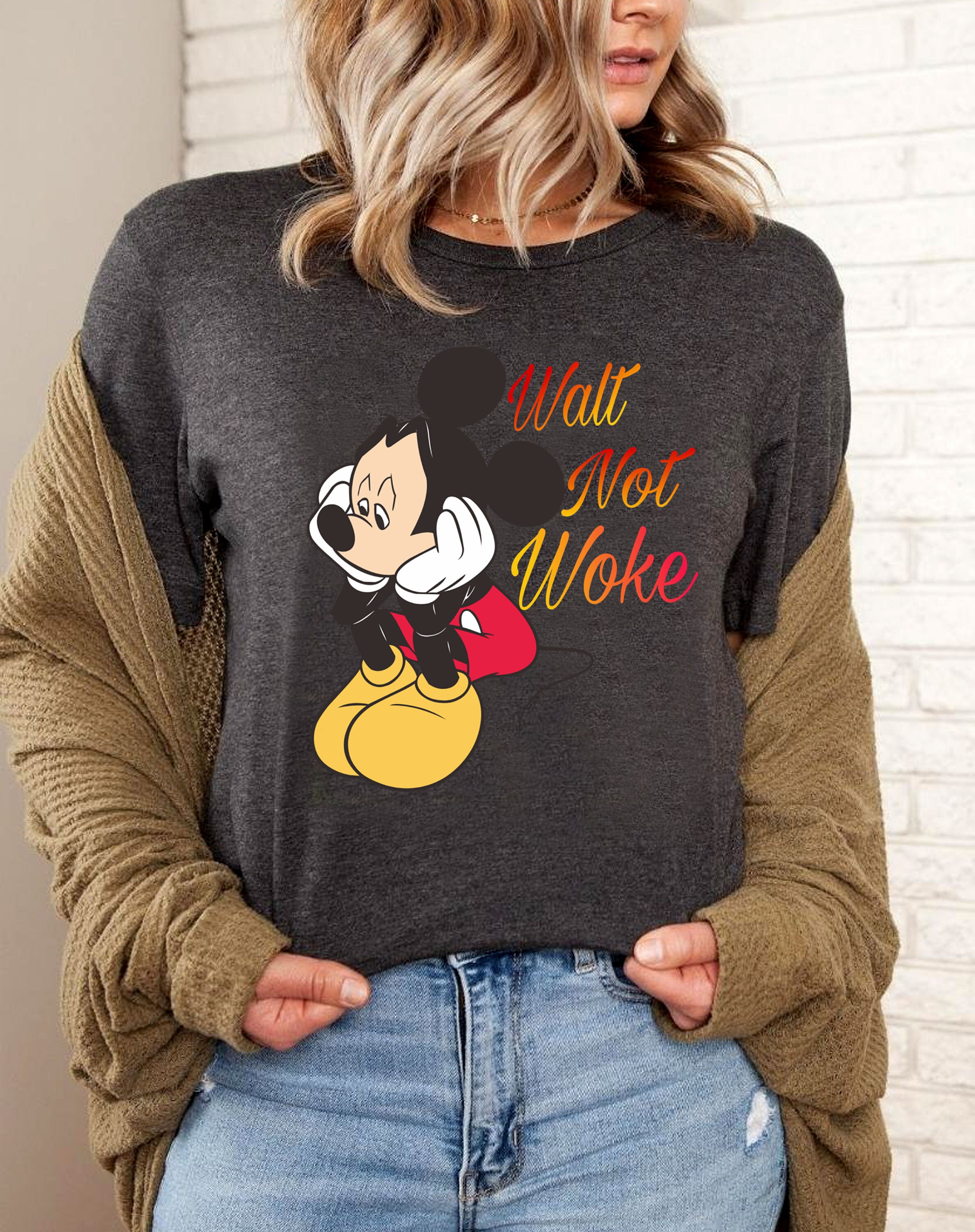 Disney Mickey Walt Not Woke Classic Shirt, Disney Ears
