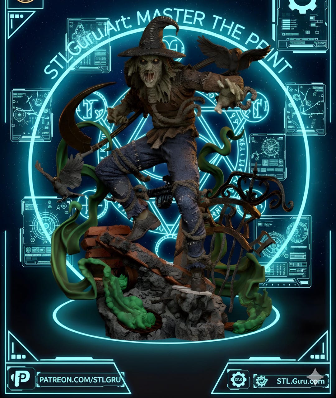 Scarecrow 3D Print Model STL | Horror Figure Fan Art | Printable Spooky ...