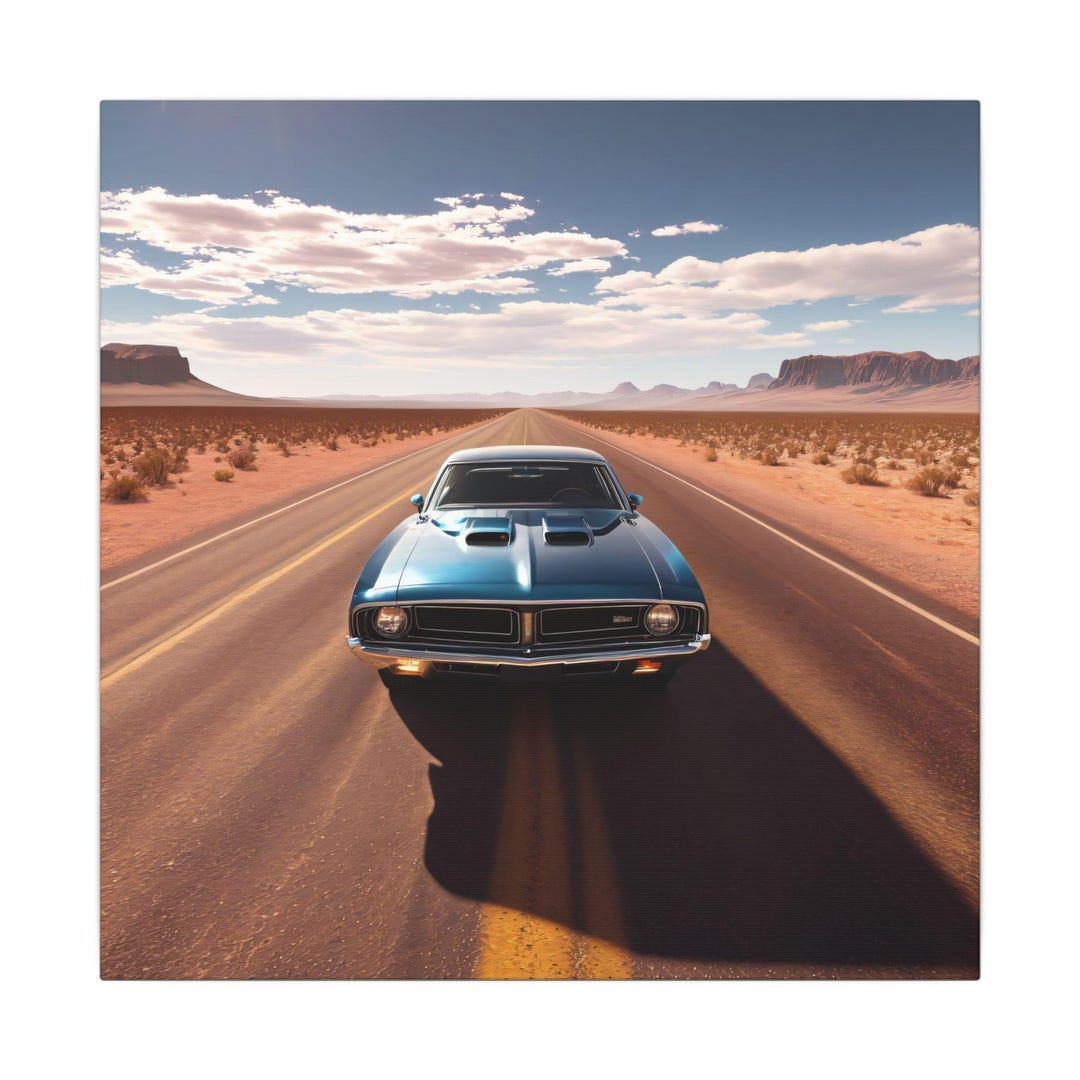 Desert Highway Classic Muscle Car Journey Wall Art - Etsy