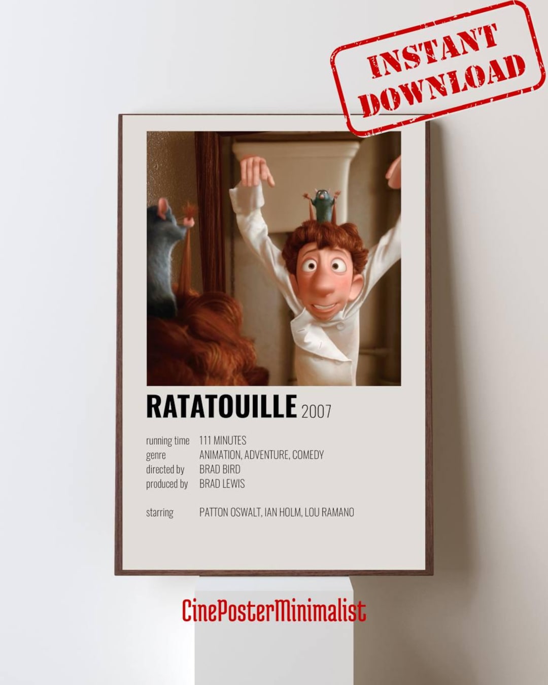 Ratatouille Movie Print / Film Poster / Minimalist Movie Artwork ...