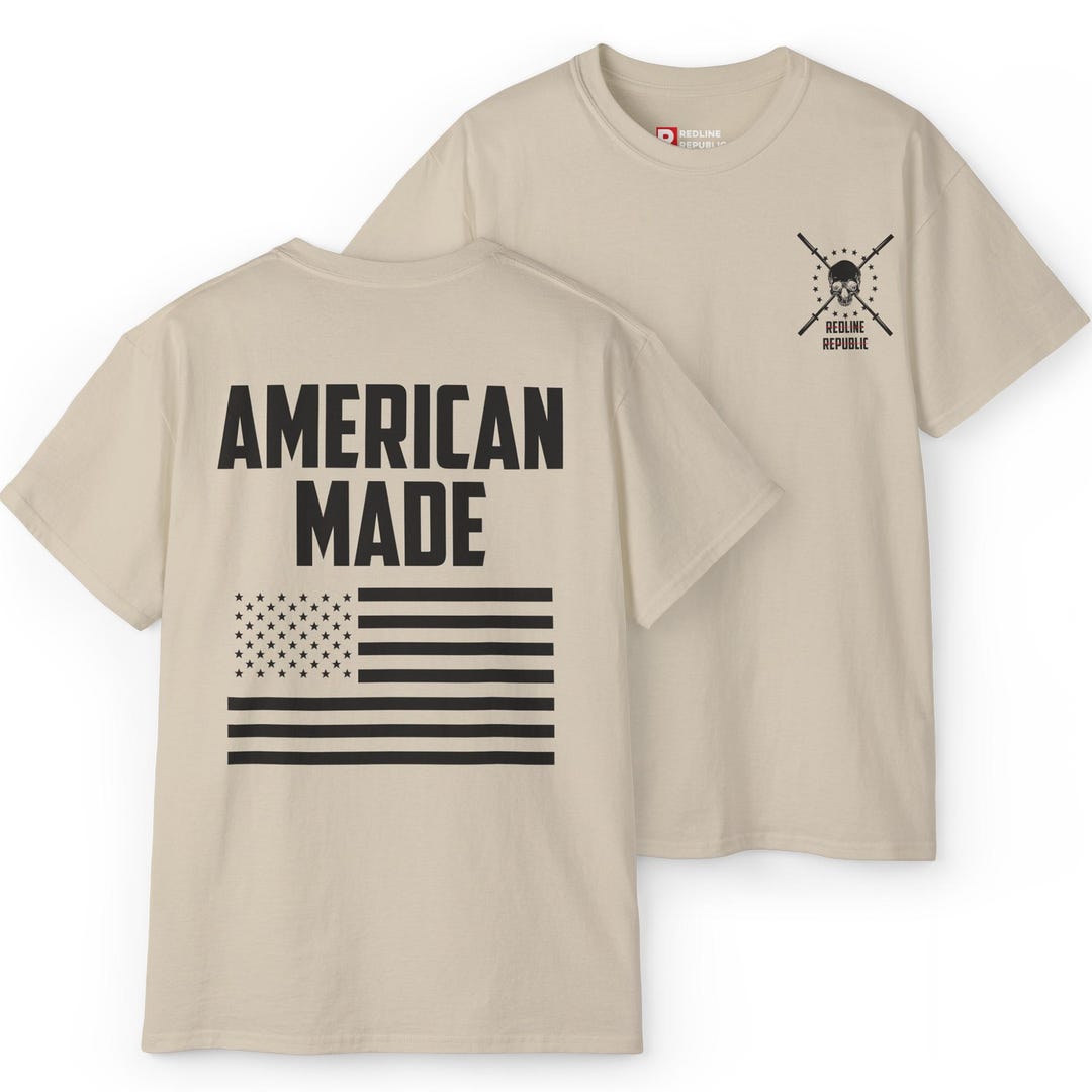 American Made Flag Gym Shirt, Patriotic USA Workout Tee for Crossfit ...
