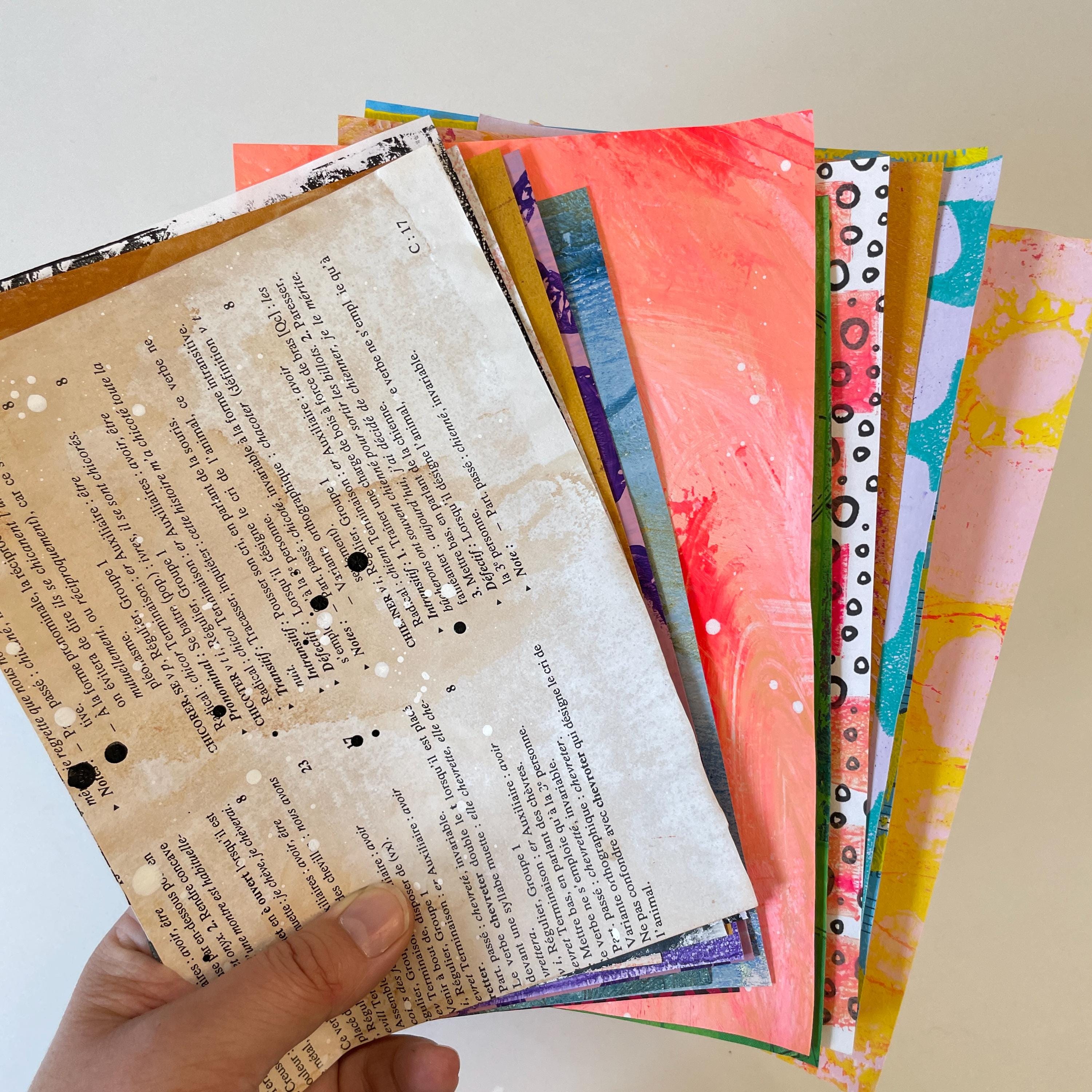 Assorted Handpainted Collage Papers, Gelli Print Paper, Multicolor ...