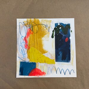 Small Abstract on Paper, Original Art on Paper, Hand Painted Abstract ...