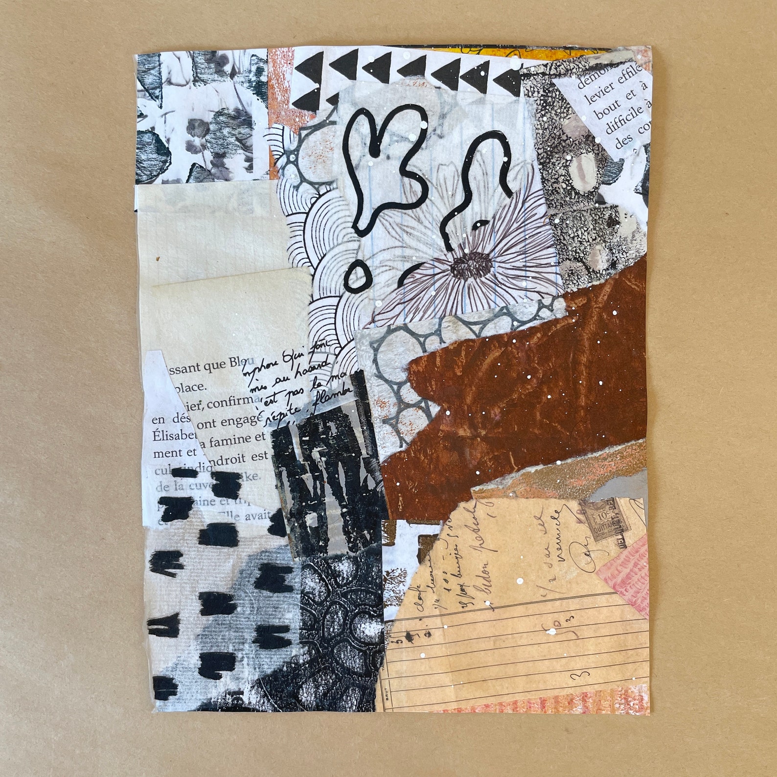 Masterboard Collage Sheet, Neutral Collage Papers, Distressed Collage ...