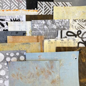 Neutral Collage Paper, Gelli Prints for Collage, Junk Journal Supplie ...