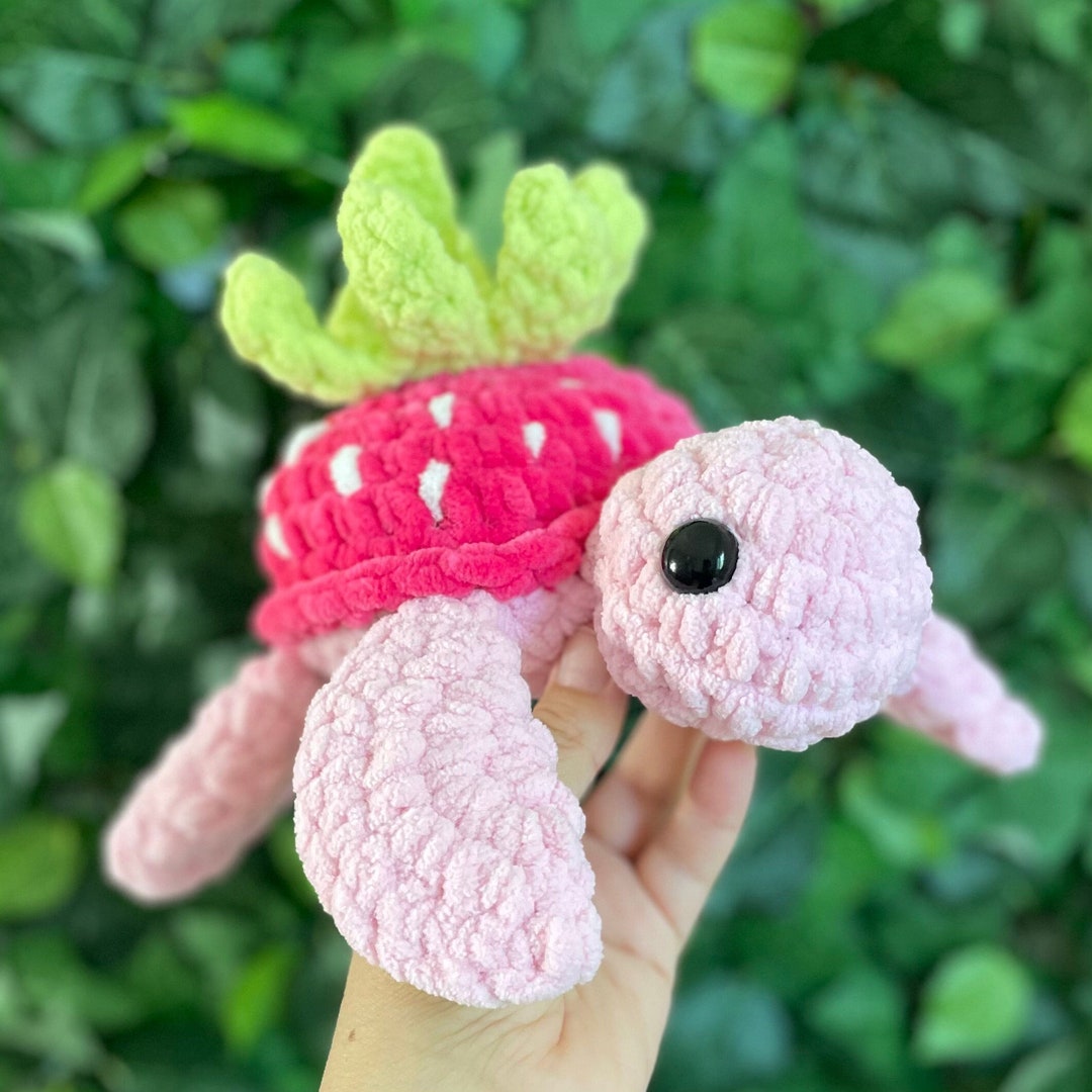 Strawberry Turtle Crochet Plushie Strawberry Animal Plush - Etsy