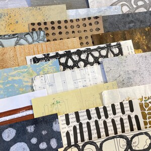 Neutral Hand Painted Collage Paper, Collage Fodder, Art Journal Collage ...