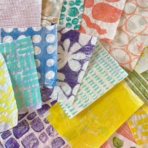 Translucent Collage Papers, Gelli Prints, Colorful Papers, Hand Painted ...