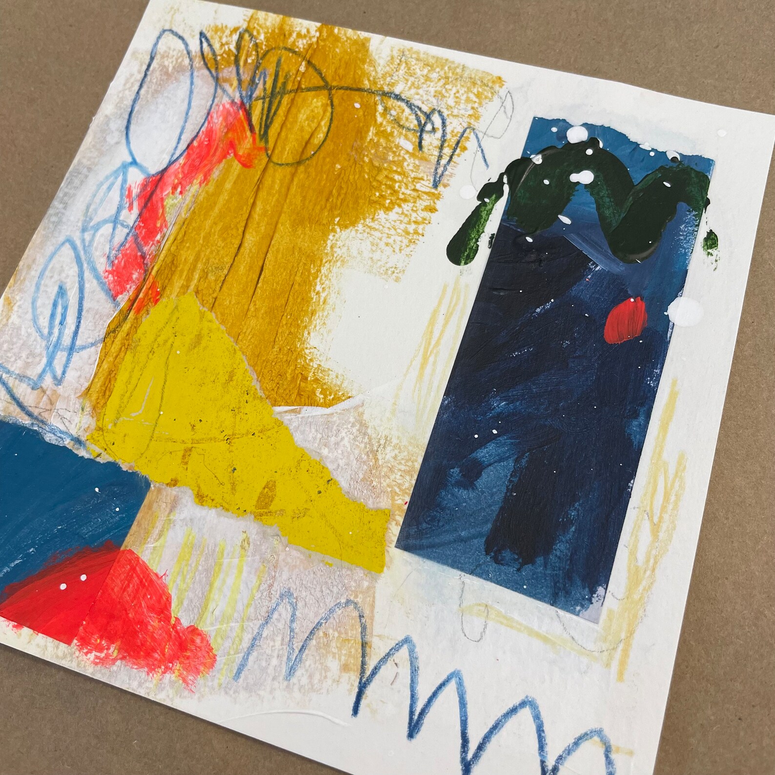 Small Abstract on Paper, Original Art on Paper, Hand Painted Abstract ...