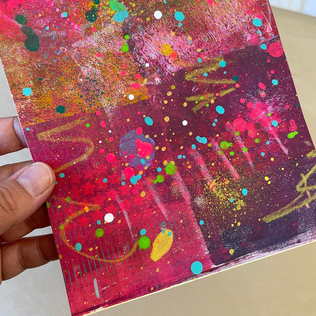 Hand Painted Sticker Paper, One Sticker Sheet, Gelli Print, Stencil ...