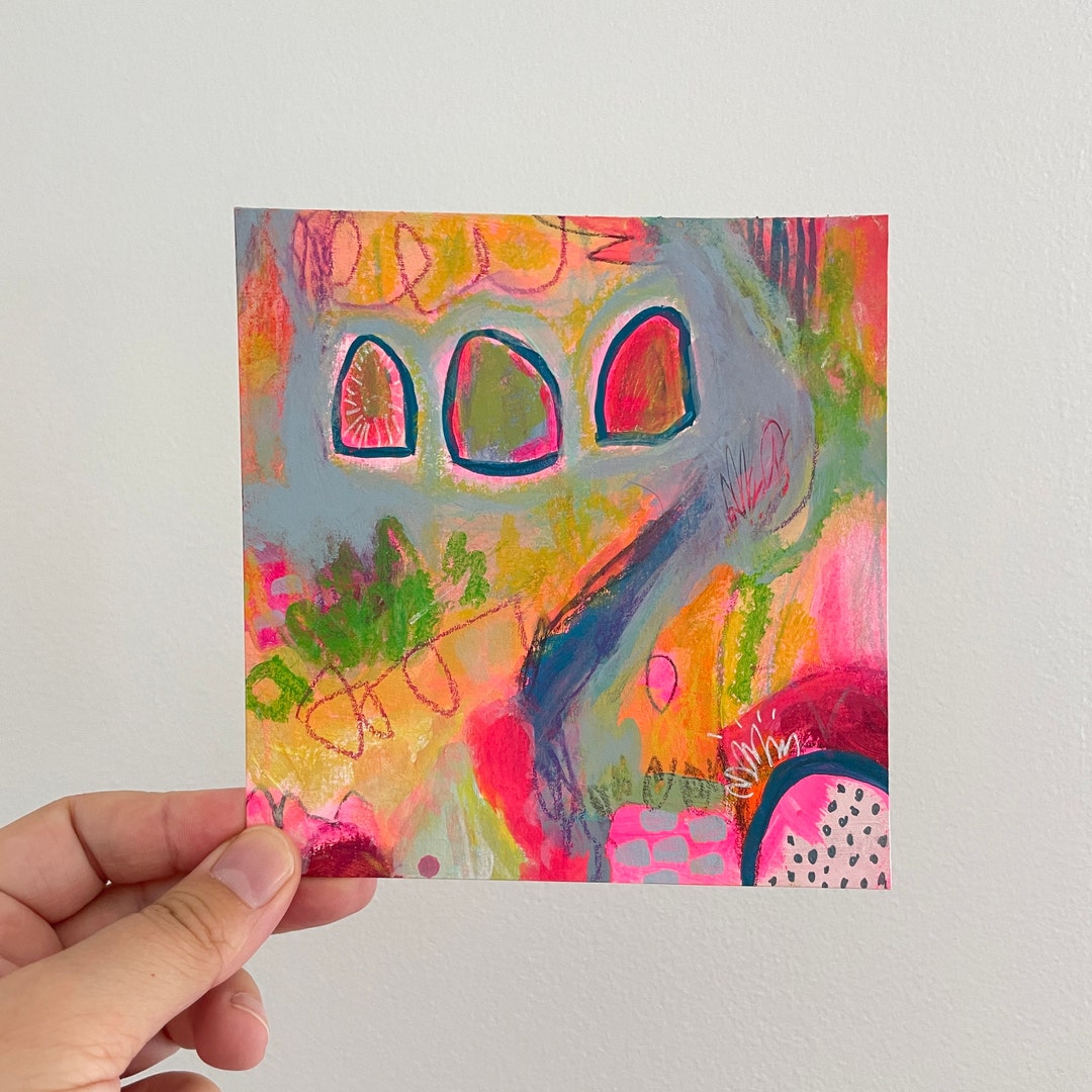 Small Painting on Paper, Painting Original, Wall Art on Paper ...