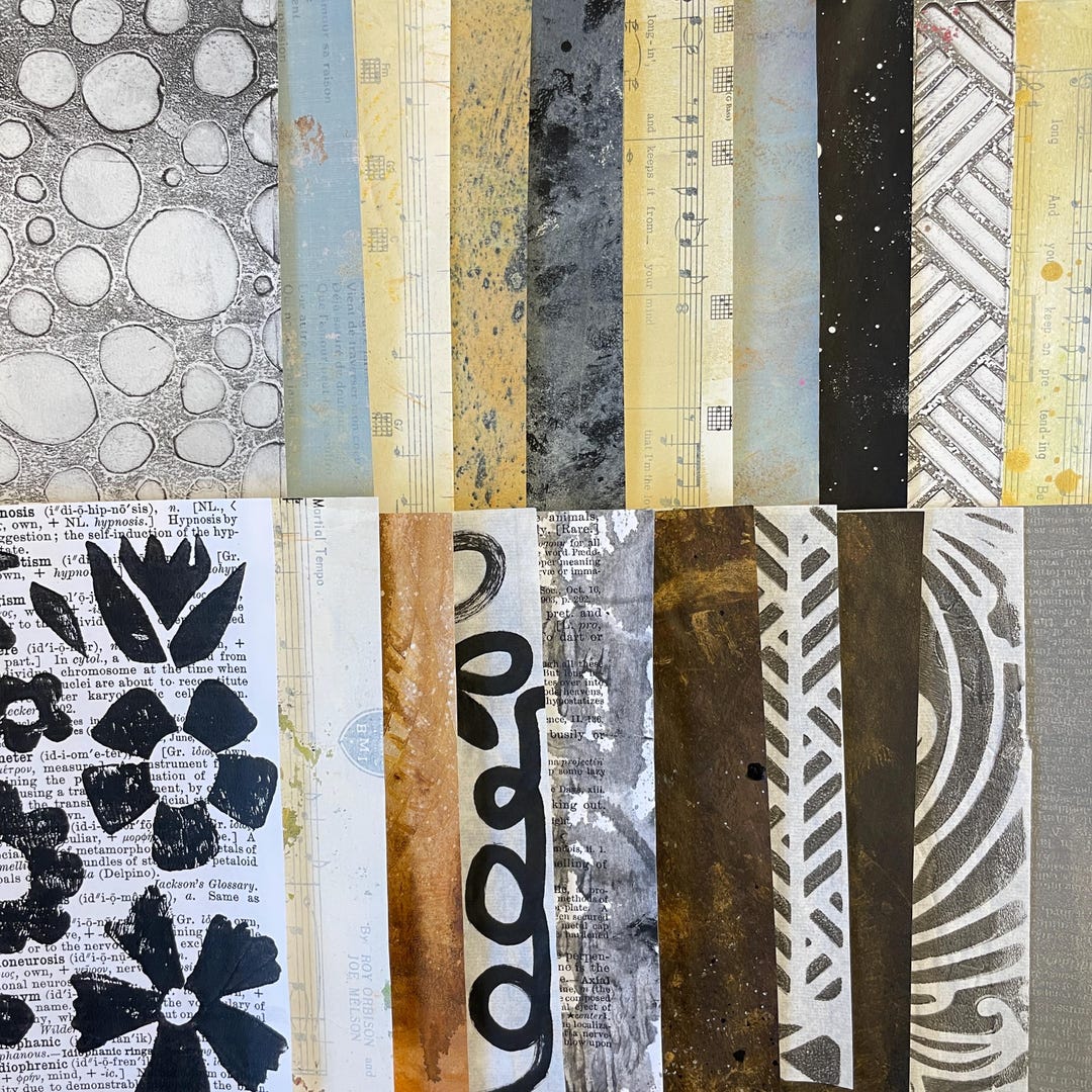 Neutral Collage Paper, Gelli Prints for Collage, Junk Journal Supplie ...