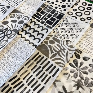 Transparent Collage Paper, Rice Paper, Black Stencil Collage, Art ...