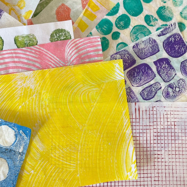 Translucent Collage Papers, Gelli Prints, Colorful Papers, Hand Painted ...