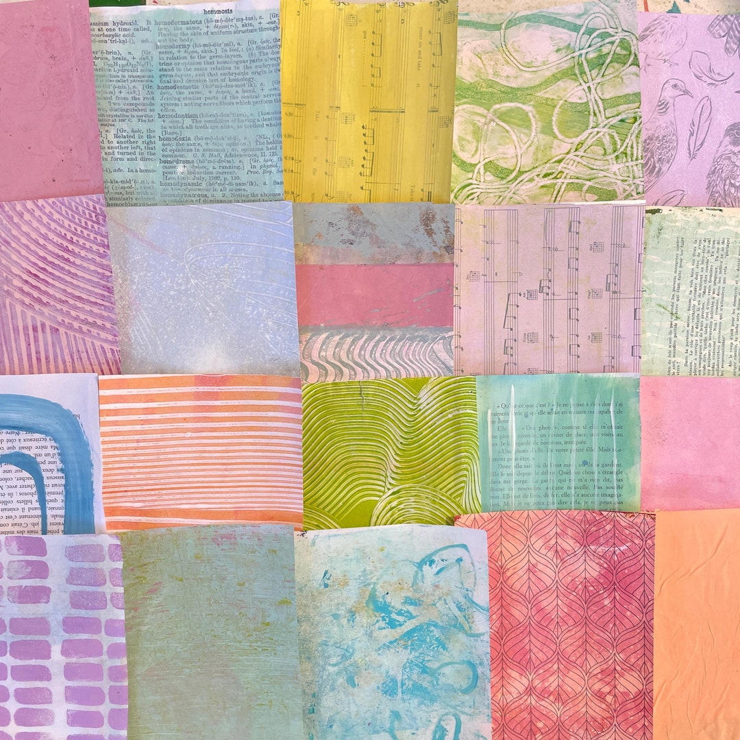 Pastel Collage Papers, Hand Painted Papers, Assorted Paper Pack,mixed ...