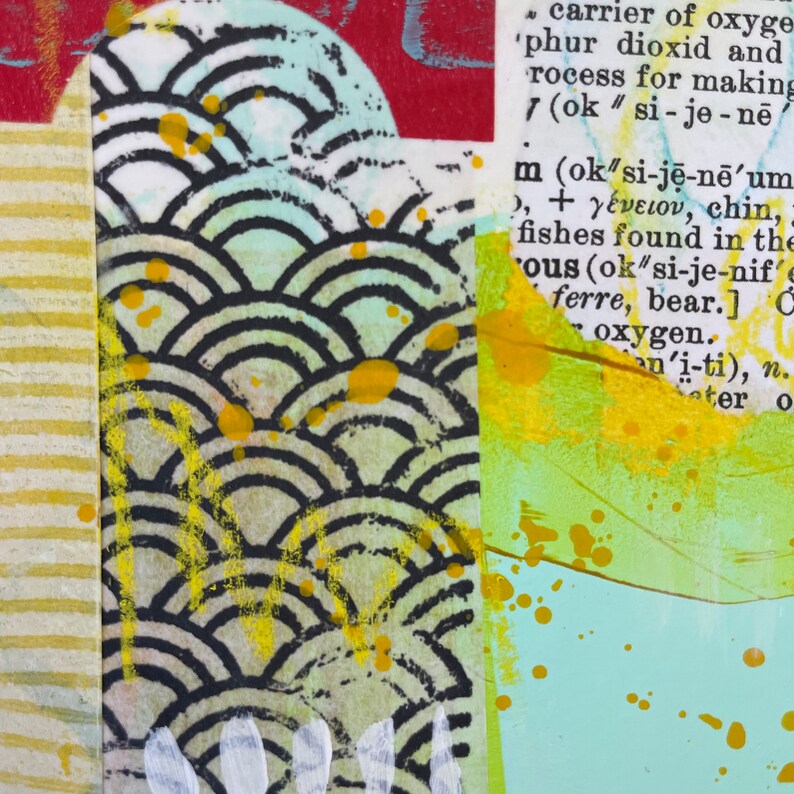 Multimedia Collage Painting, Modern Geometric Abstract, Geometric ...