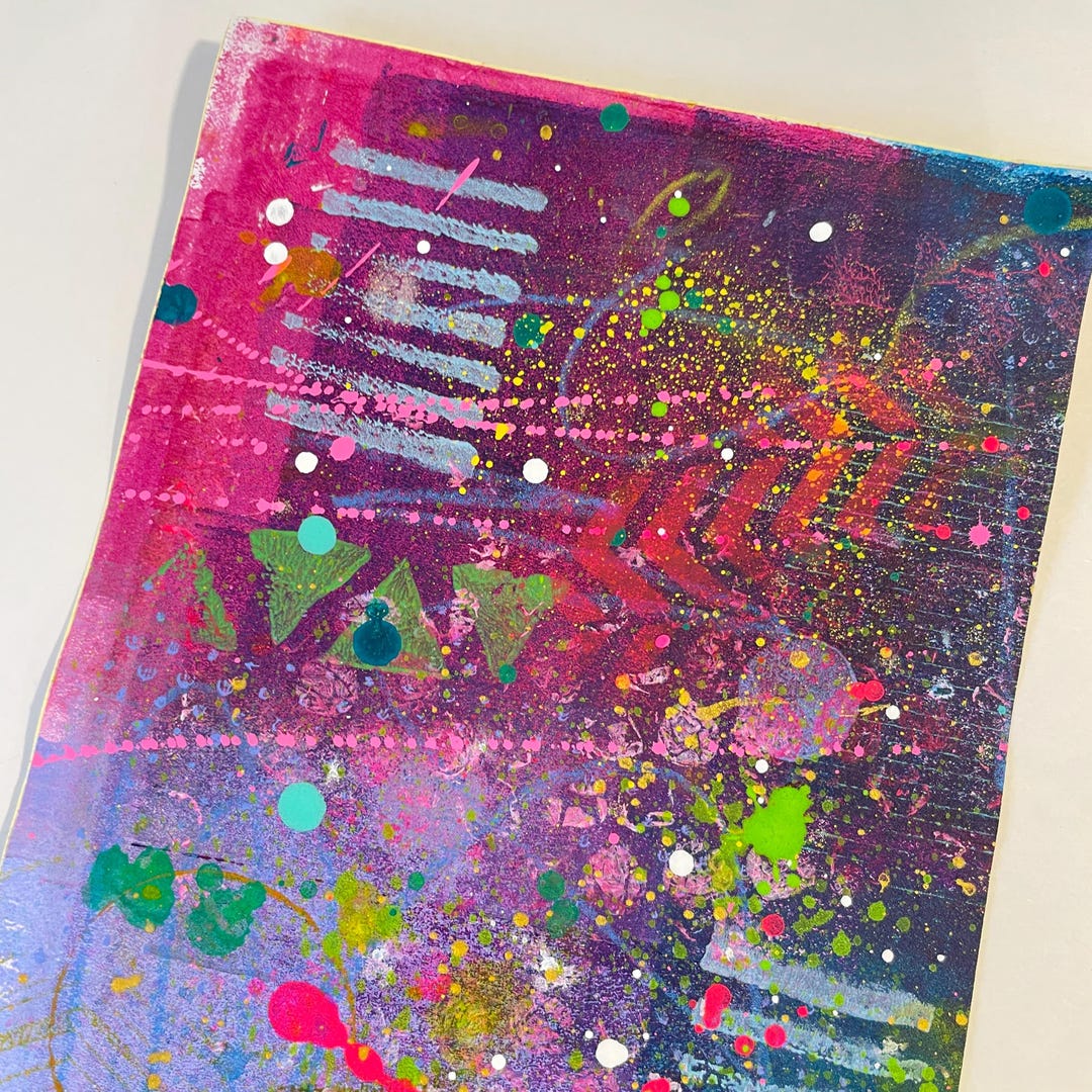 One 1 Sticker Paper Sheet, Pink Collage Paper, Junk Journaling Supplies ...