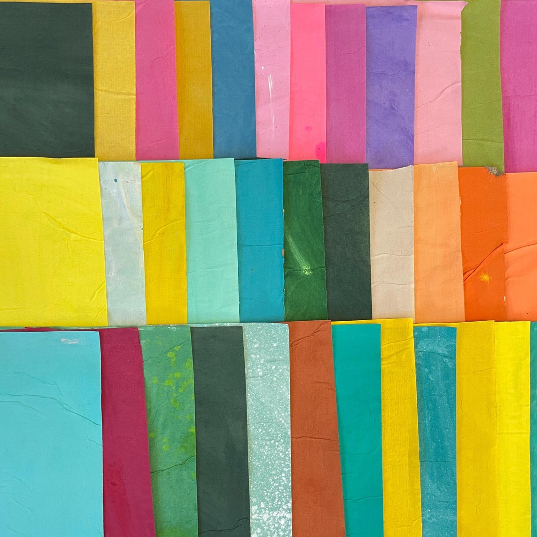 Rainbow Collage Paper, Hand Painted Papers, Assorted Colors, Paper ...