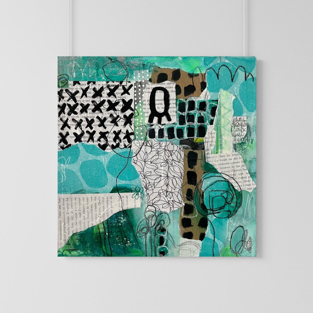 Colorful Unique Abstract Hand Painted Art Gallery Wrapped Original ...