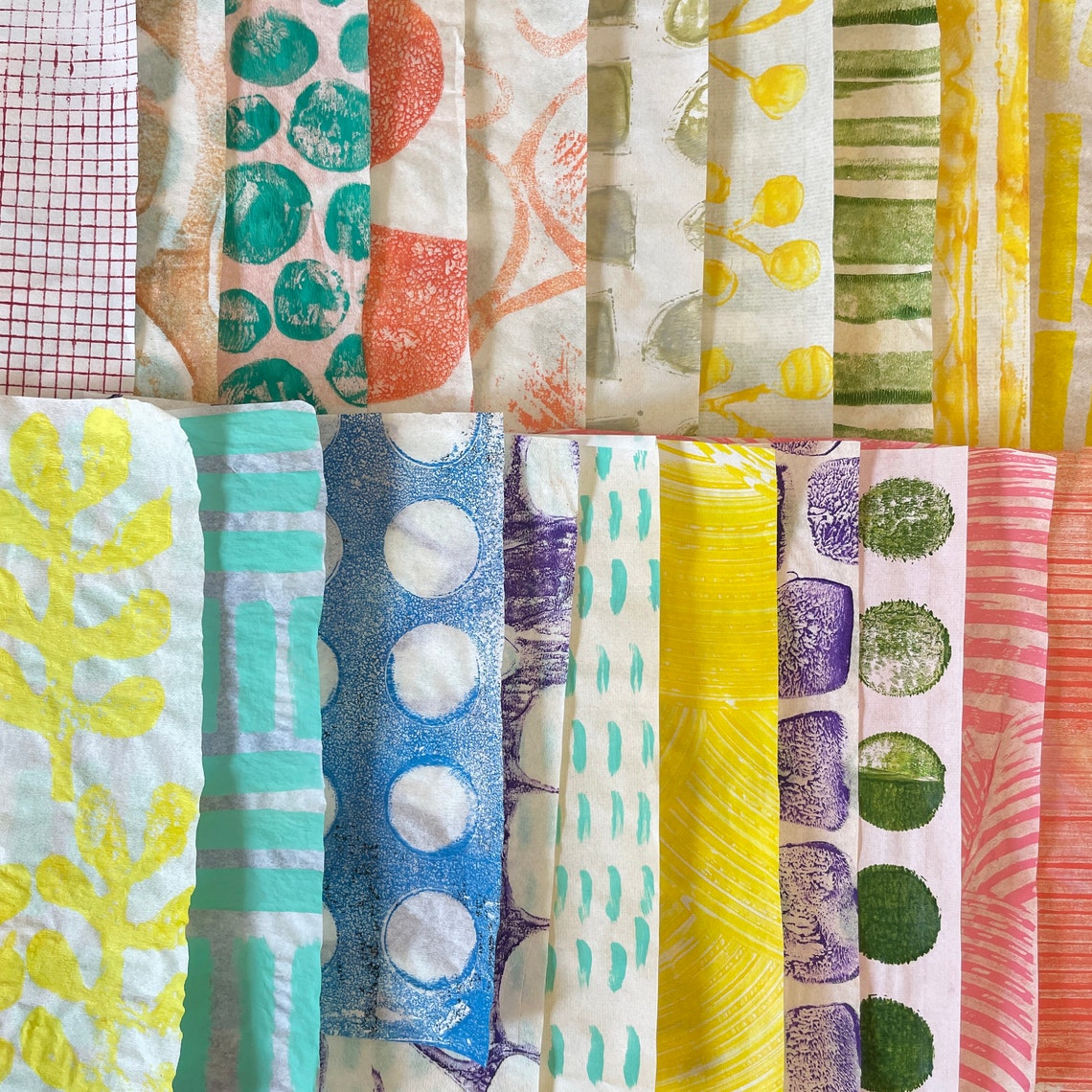 Translucent Collage Papers, Gelli Prints, Colorful Papers, Hand Painted ...