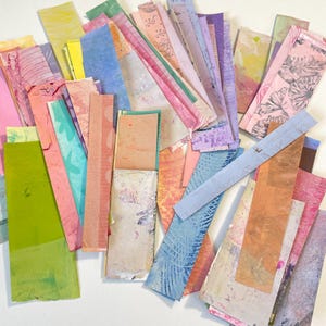Pastel Paper Scraps, Hand Painted Fodder, Painted Paper Packs Scrapbook ...