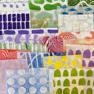 Translucent Collage Papers, Gelli Prints, Colorful Papers, Hand Painted ...
