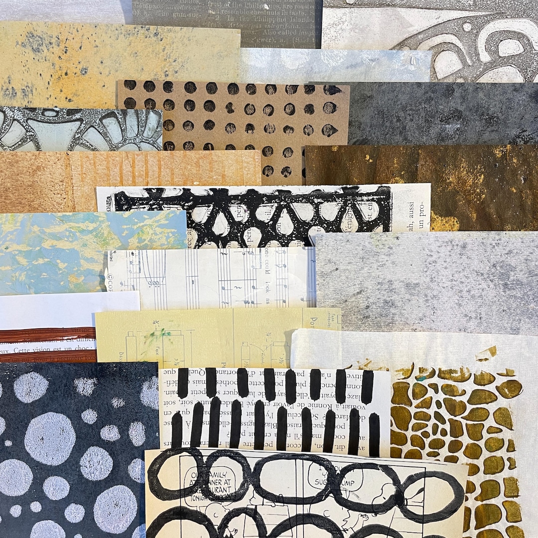 Neutral Hand Painted Collage Paper, Collage Fodder, Art Journal Collage ...