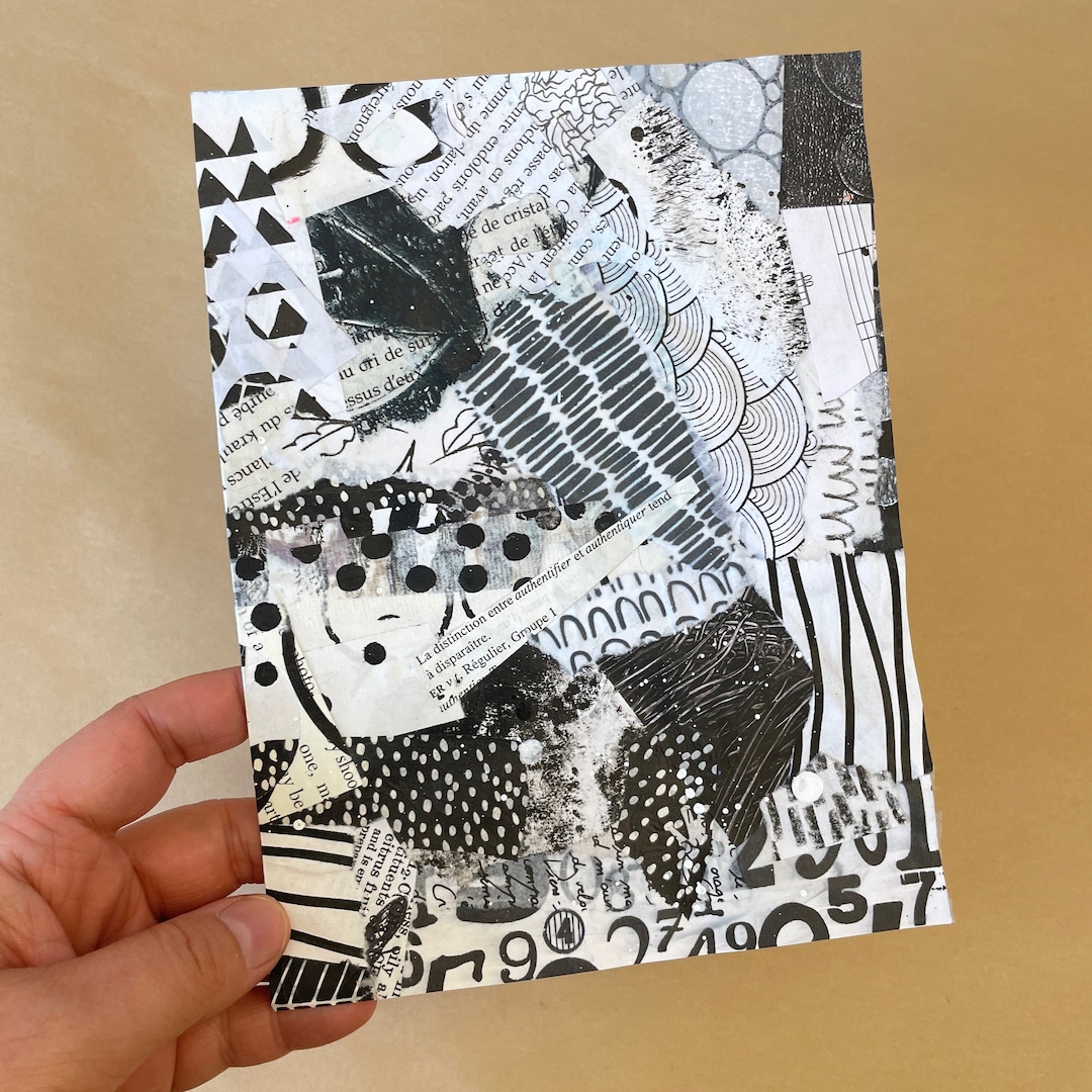 Masterboard Collage Sheet, Black an White Collage Papers, Distressed ...