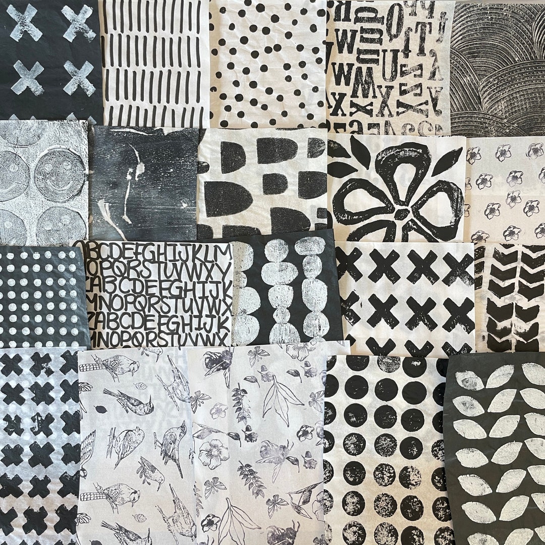Translucent Paper for Collage, Gelli Prints, Black and White Collage ...