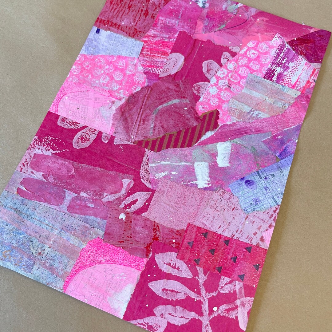Masterboard Collage Sheet, Pink Collage Papers, Purple Collage Art ...