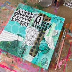 Colorful Unique Abstract Hand Painted Art Gallery Wrapped Original ...