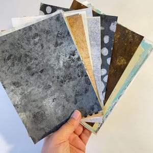 Neutral Hand Painted Collage Paper, Collage Fodder, Art Journal Collage ...
