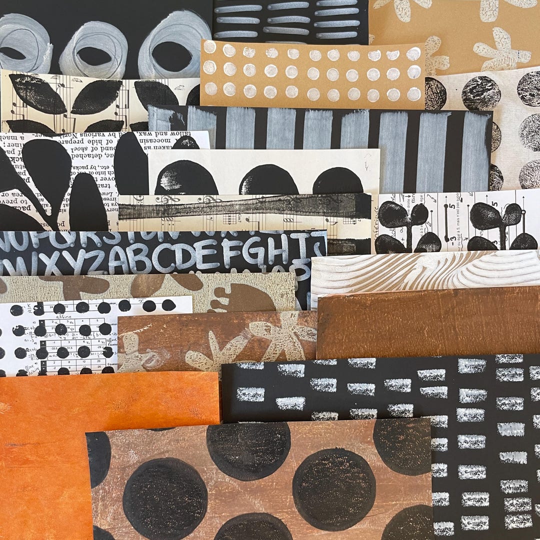 Neutral Collage Paper, Gelli Prints for Collage, Junk Journal Supplie ...